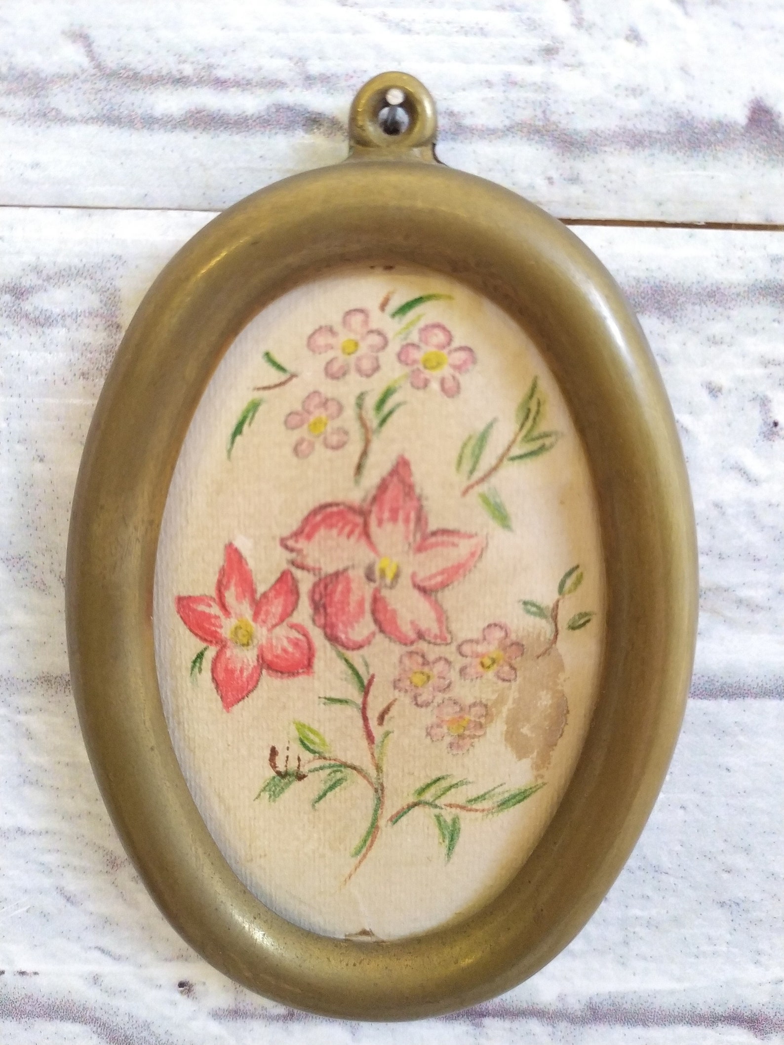 Vintage Brass Oval Frame, Vintage Wall Art, Home Decor - Etsy