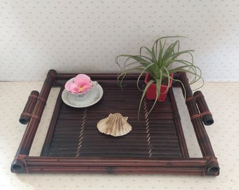 Vintage Bamboo Tray - Etsy