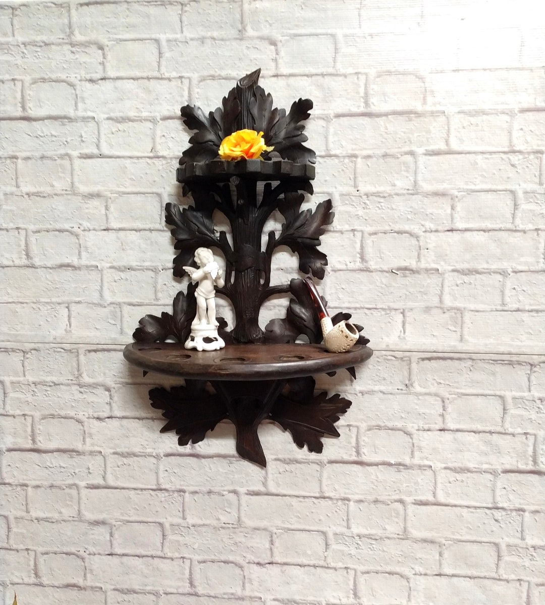 Wall Mount Pipes Rack for 5 Long Pipes, Vintage Pipes Stand, Rustic ...