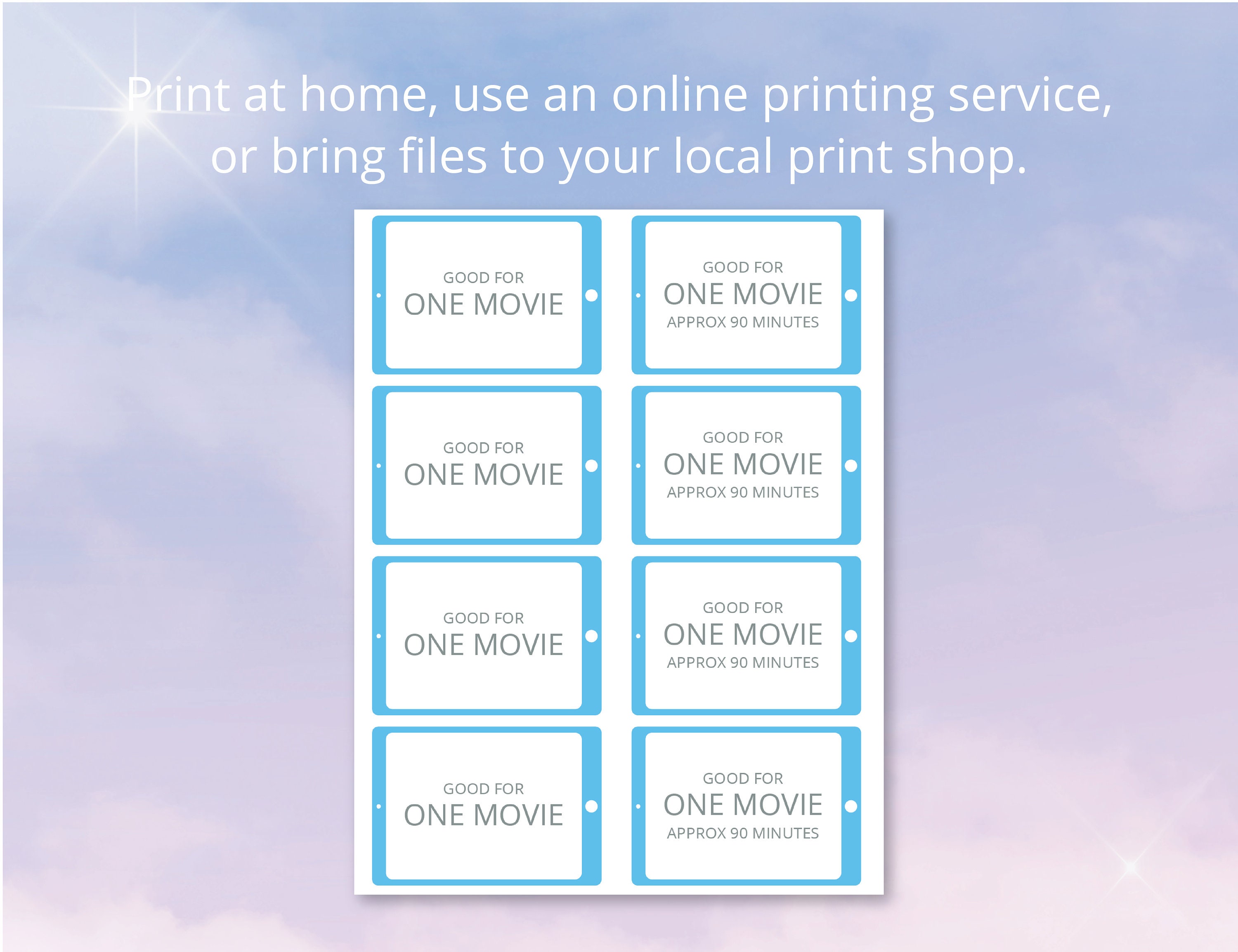 Printable Screen Time Tickets Tech Time Tickets Screen Coupons for Kids ...