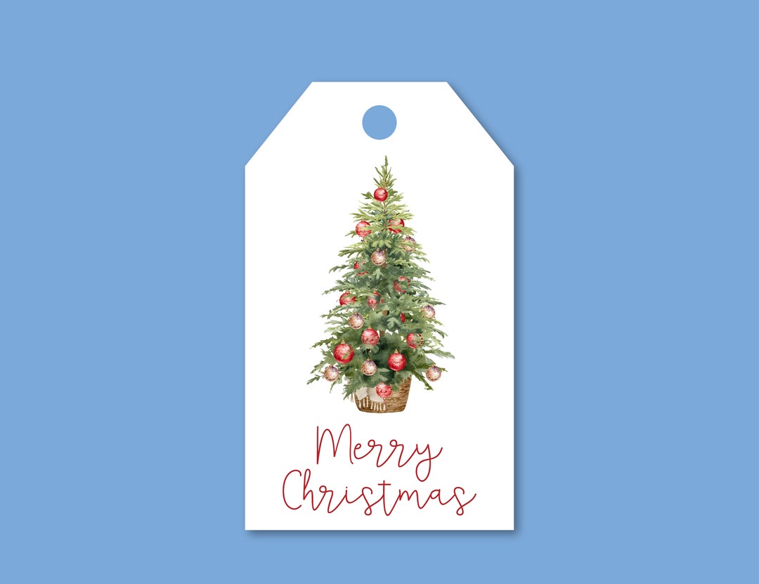 Christmas Watercolor Printable Gift Tags - Etsy