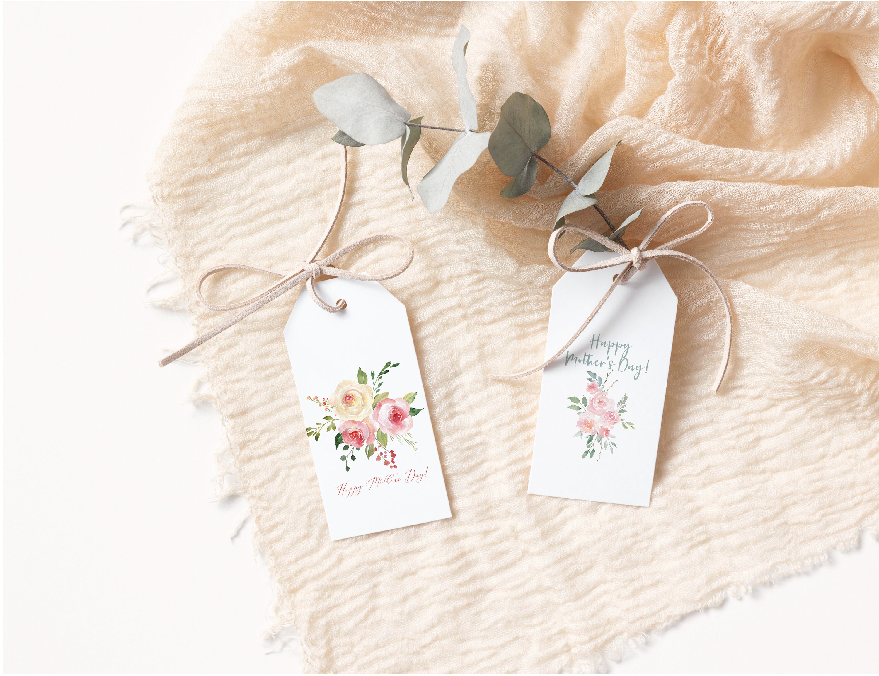 Mothers Day Printable Gift Tags Watercolor Floral Pink Flowers - Etsy