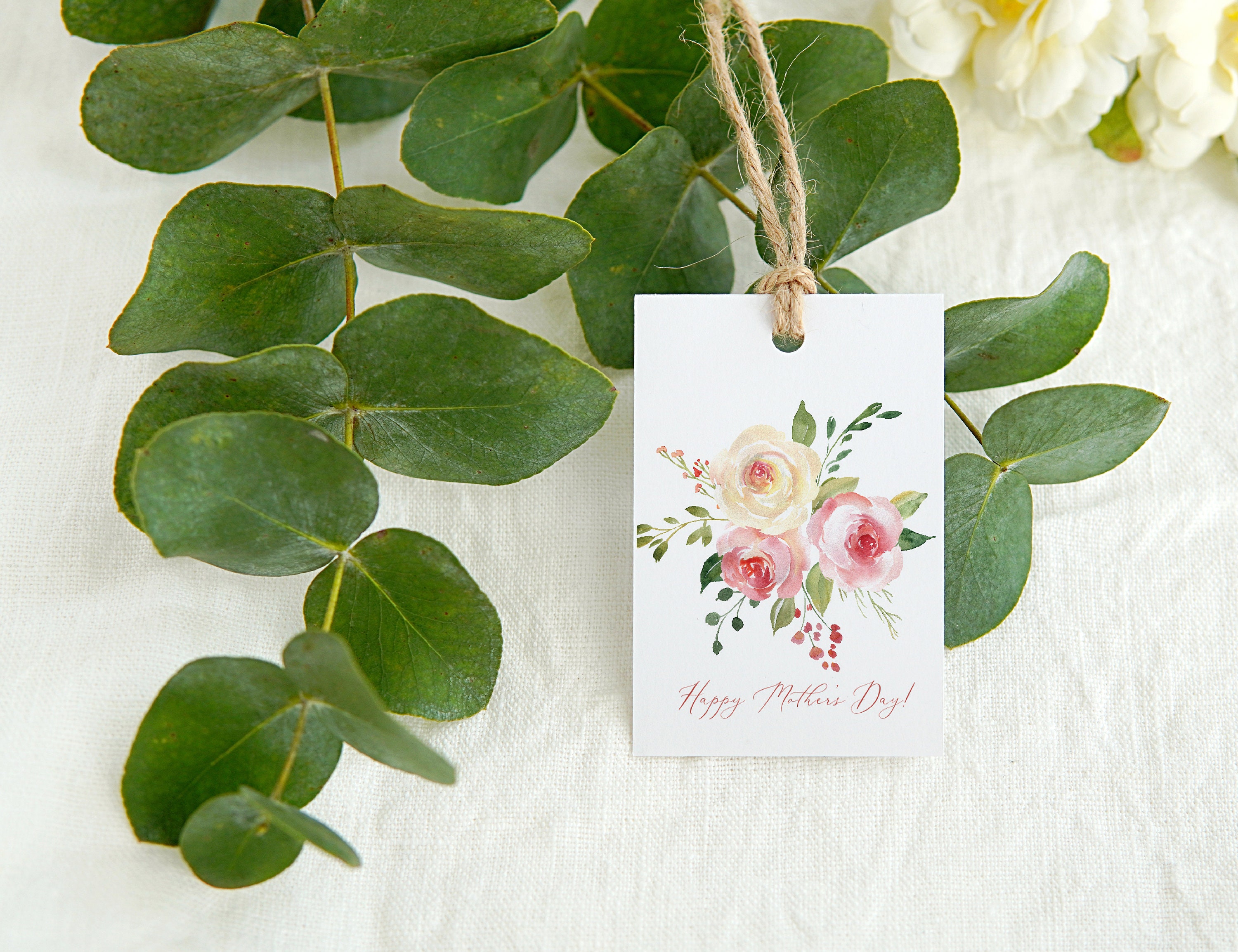 Mothers Day Printable Gift Tags Watercolor Floral Pink Flowers - Etsy