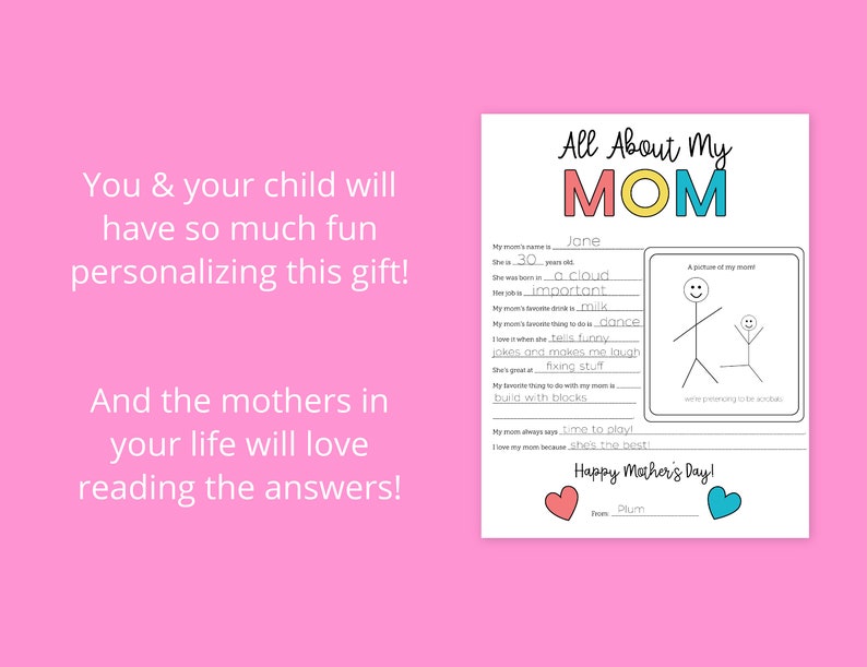 All About My Mom Mother's Day Printable All About My Mama Digital ...