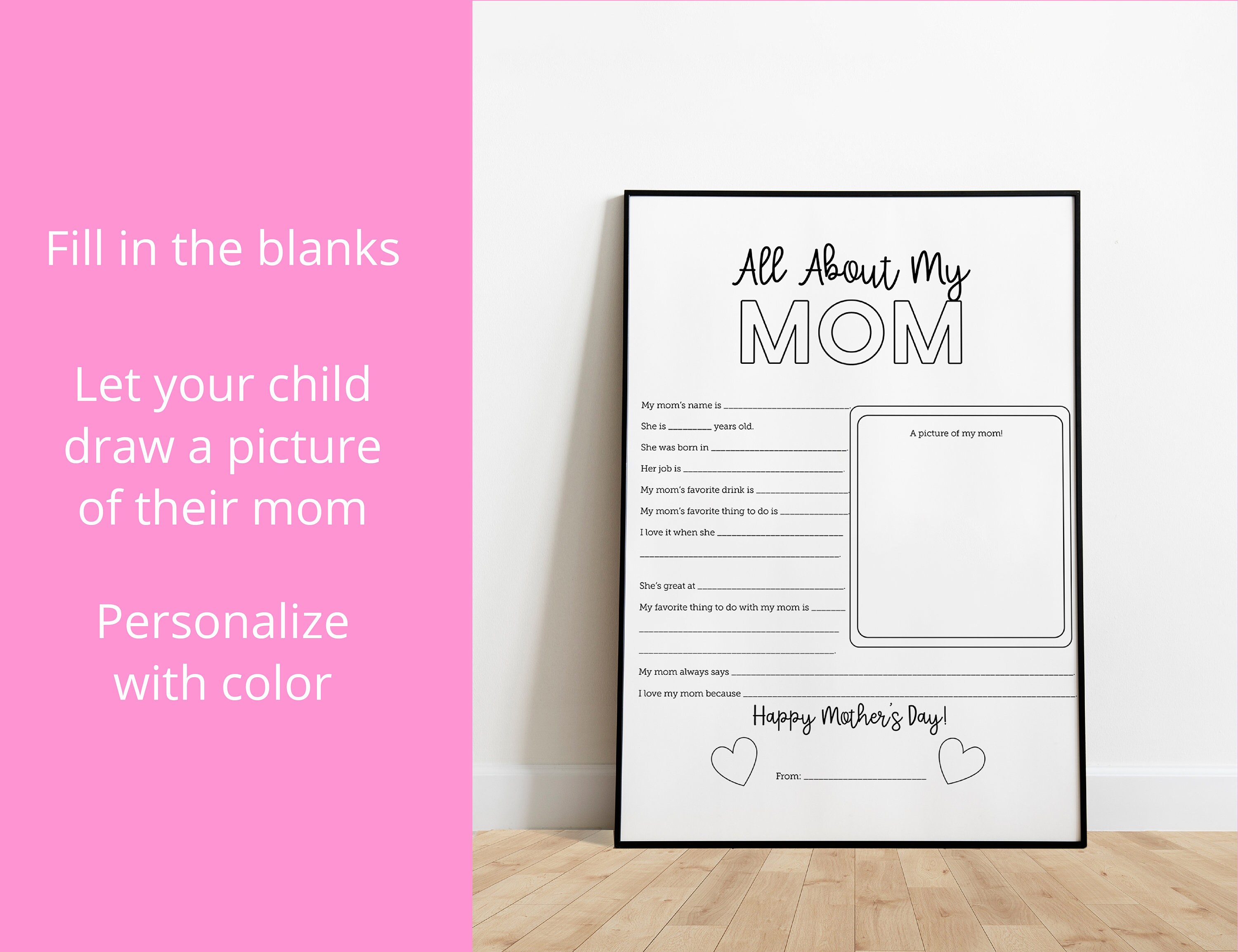 All About My Mom Mother's Day Printable | All About My Mama | Digital ...