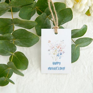 Mothers Day Printable Gift Tags Watercolor Floral Pastel Flowers - Etsy