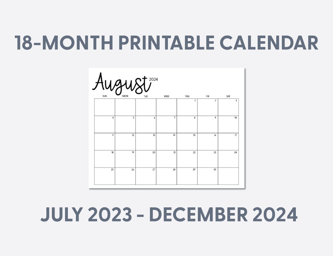 2023-2024 Printable Monthly Minimalist Calendar - Etsy