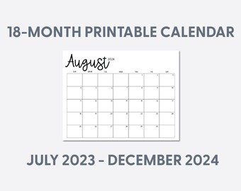 2023-2024 Calendar Printable Minimal Simple (Download Now) - Etsy