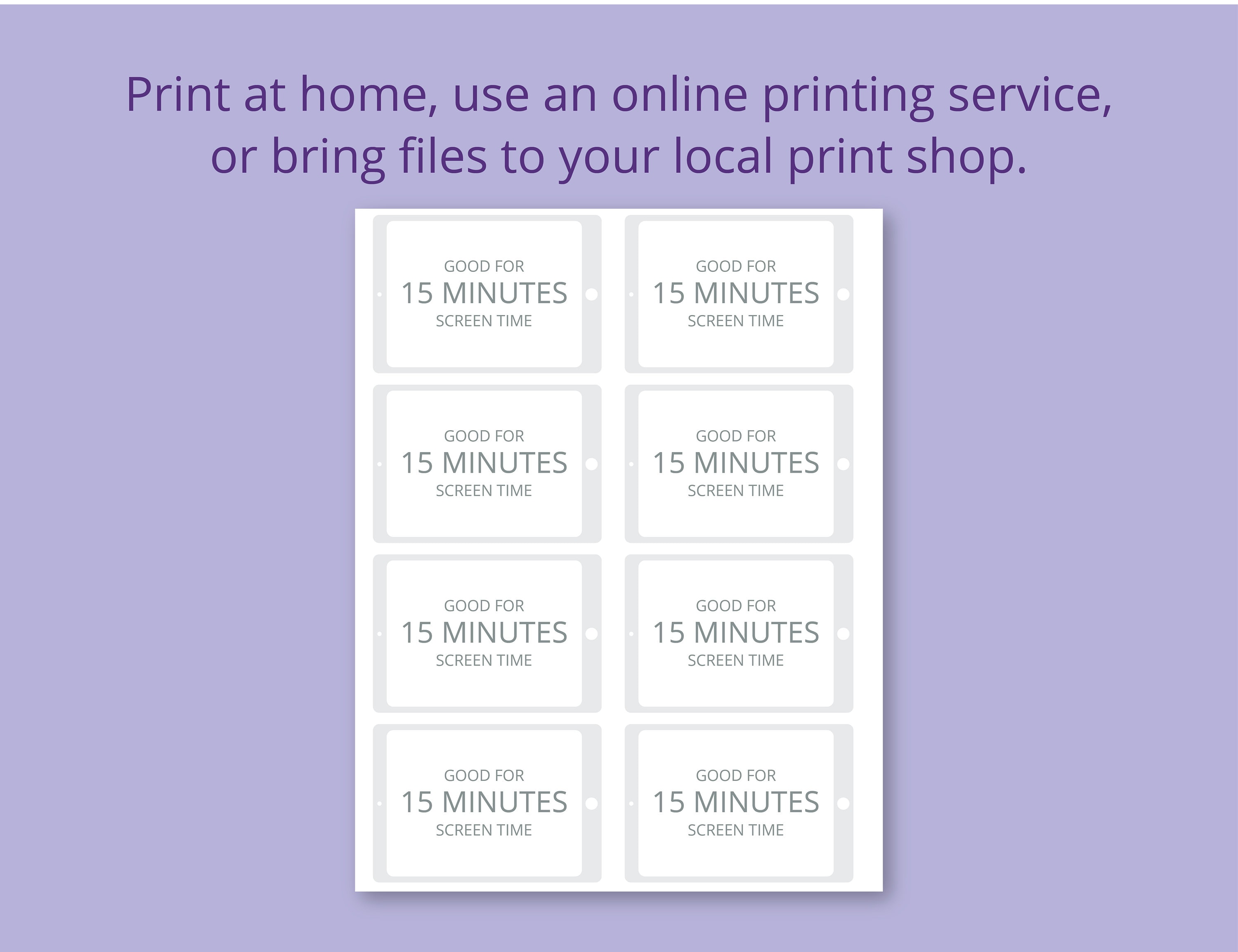 Printable Screen Time Tickets: Reward Coupons for Kids (PDF) - Etsy