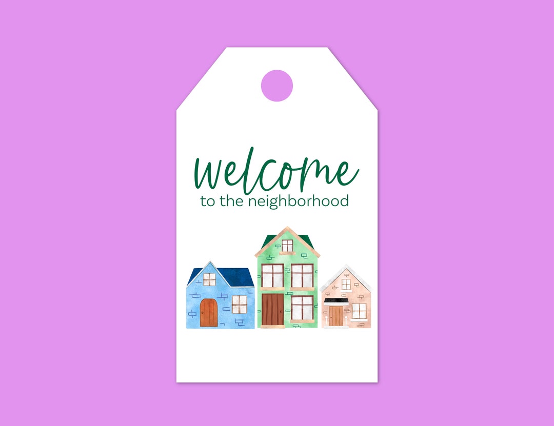Welcome to the Neighborhood Gift Tags - Etsy