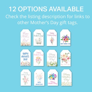 Mothers Day Printable Gift Tags Watercolor Floral Pastel Flowers - Etsy