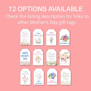 Mothers Day Printable Gift Tags Watercolor Floral Pink Flowers - Etsy