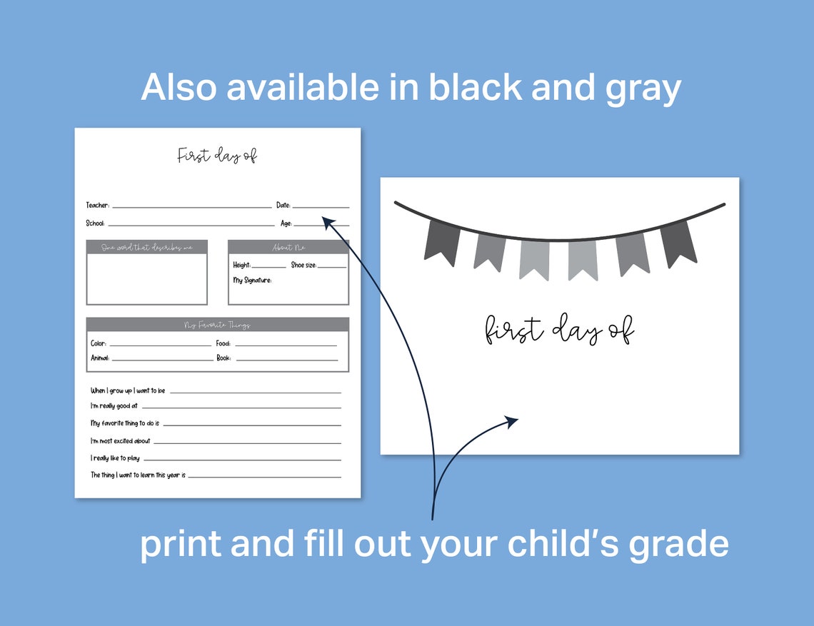 All About Me Back to School Interview Printable First Day/last Day ...