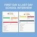 All About Me Back to School Interview Printable First Day/last Day ...