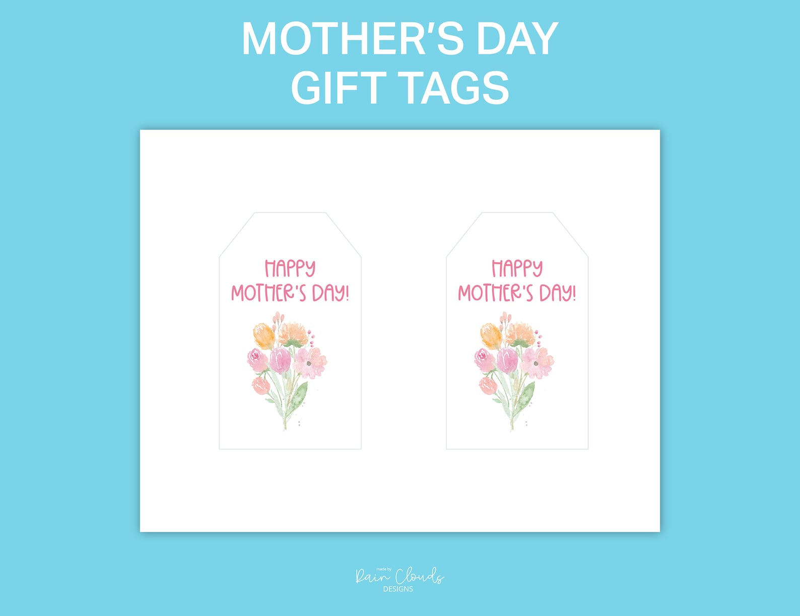 Mother’s Day Printable Gift Tags | Watercolor Floral - Etsy