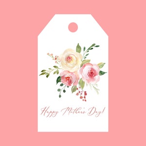 Mother’s Day Printable Gift Tags | Watercolor Floral | Pink Flowers - Etsy