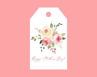 Happy Mother's Day Printable Gift Tags Floral Watercolor - Set of 6 ...