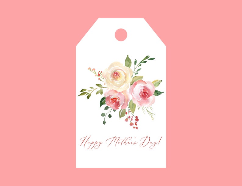 Mother’s Day Printable Gift Tags | Watercolor Floral | Pink Flowers - Etsy