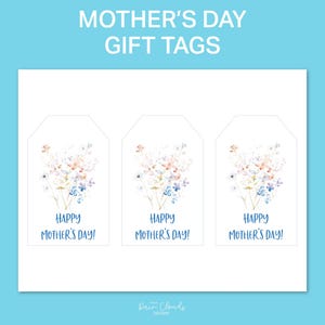 Mother’s Day Printable Gift Tags | Watercolor Floral | Pastel Flowers ...