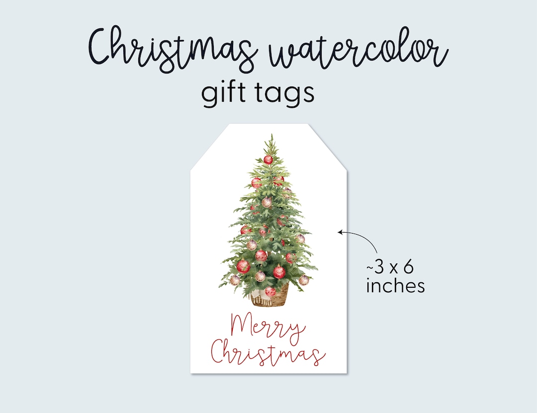 Christmas Watercolor Printable Gift Tags - Etsy