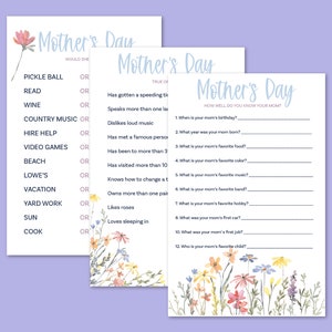 Mother's Day Printable Game | Who Knows Mom Best | Would You Rather ...