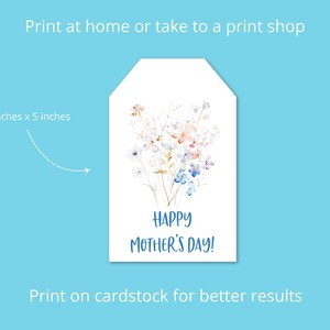 Mothers Day Printable Gift Tags Watercolor Floral Pastel Flowers - Etsy
