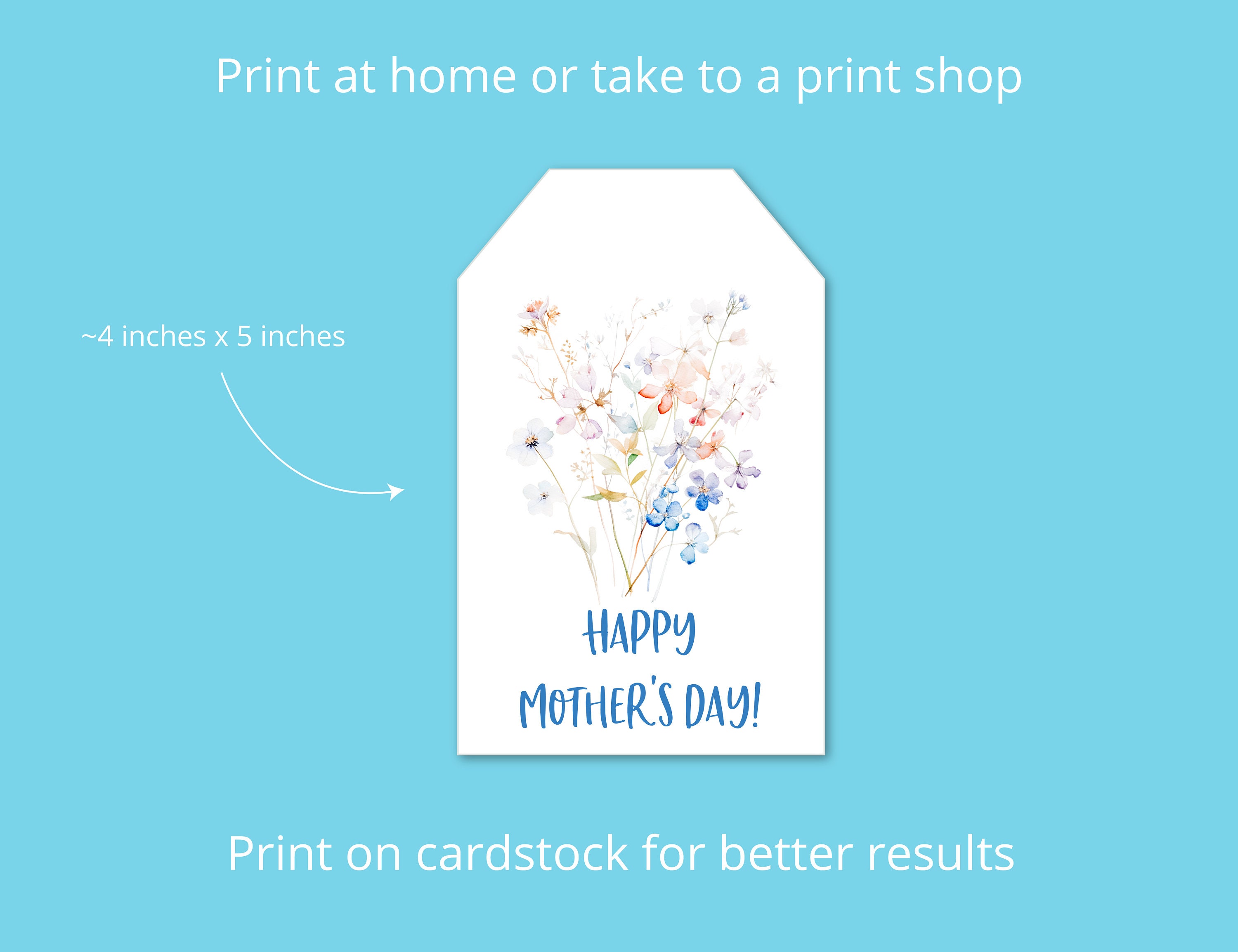 Mothers Day Printable Gift Tags Watercolor Floral Pastel Flowers - Etsy