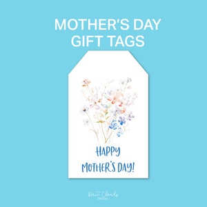 Mothers Day Printable Gift Tags Watercolor Floral Pastel Flowers - Etsy