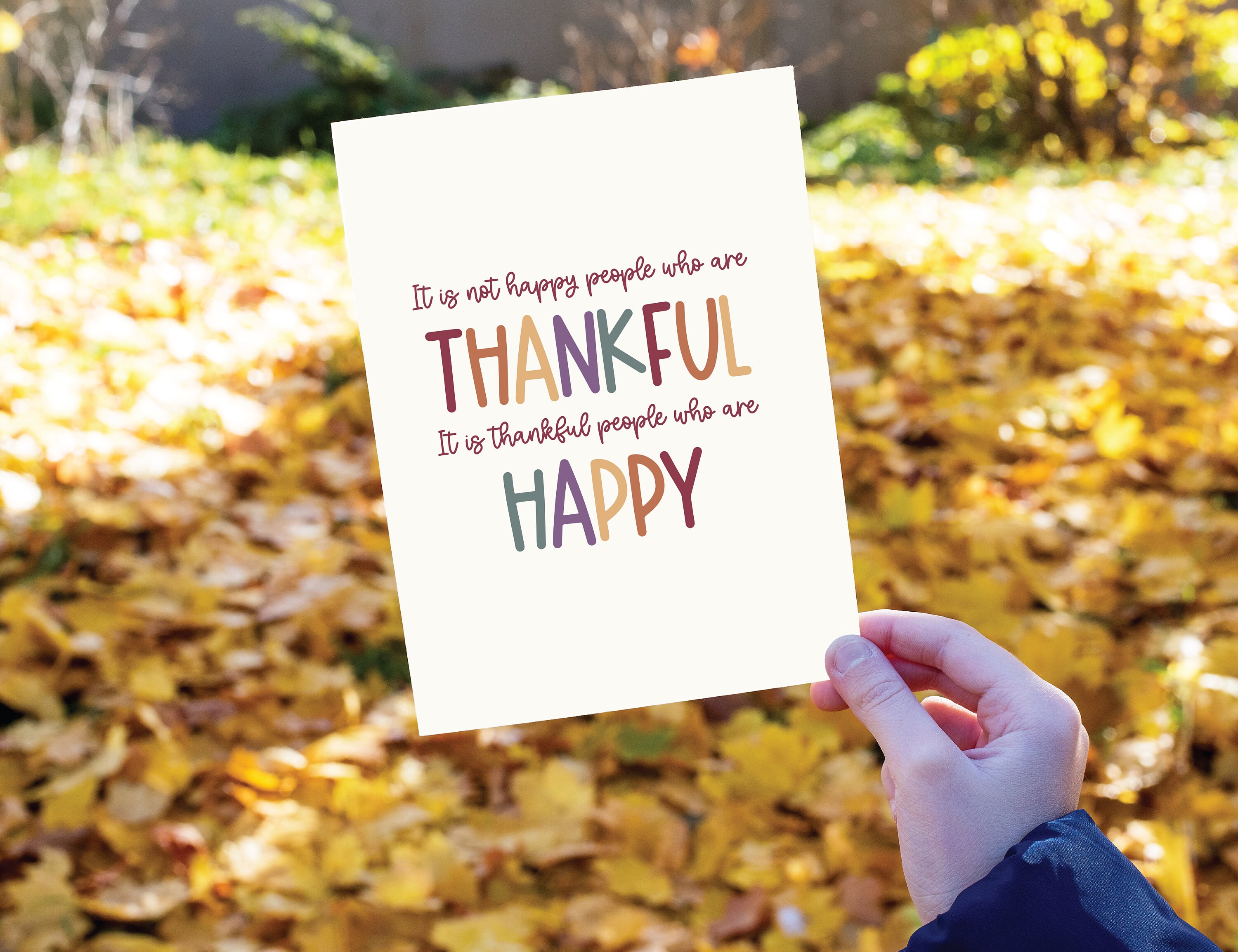 Thankful People Are Happy Fall Art Print - Etsy