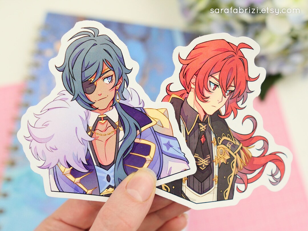 GENSHIN IMPACT Sticker Set Kaeya & Diluc - Etsy Canada