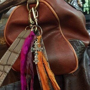 Boho Key Chain Boho Tassel Keychain Sari Silk Tassel Tassel - Etsy