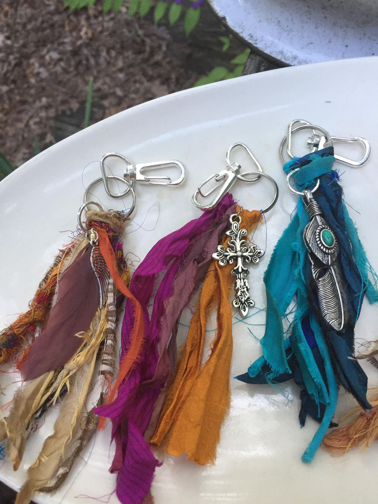Boho Key Chain Boho Tassel Keychain Sari Silk Tassel Tassel - Etsy