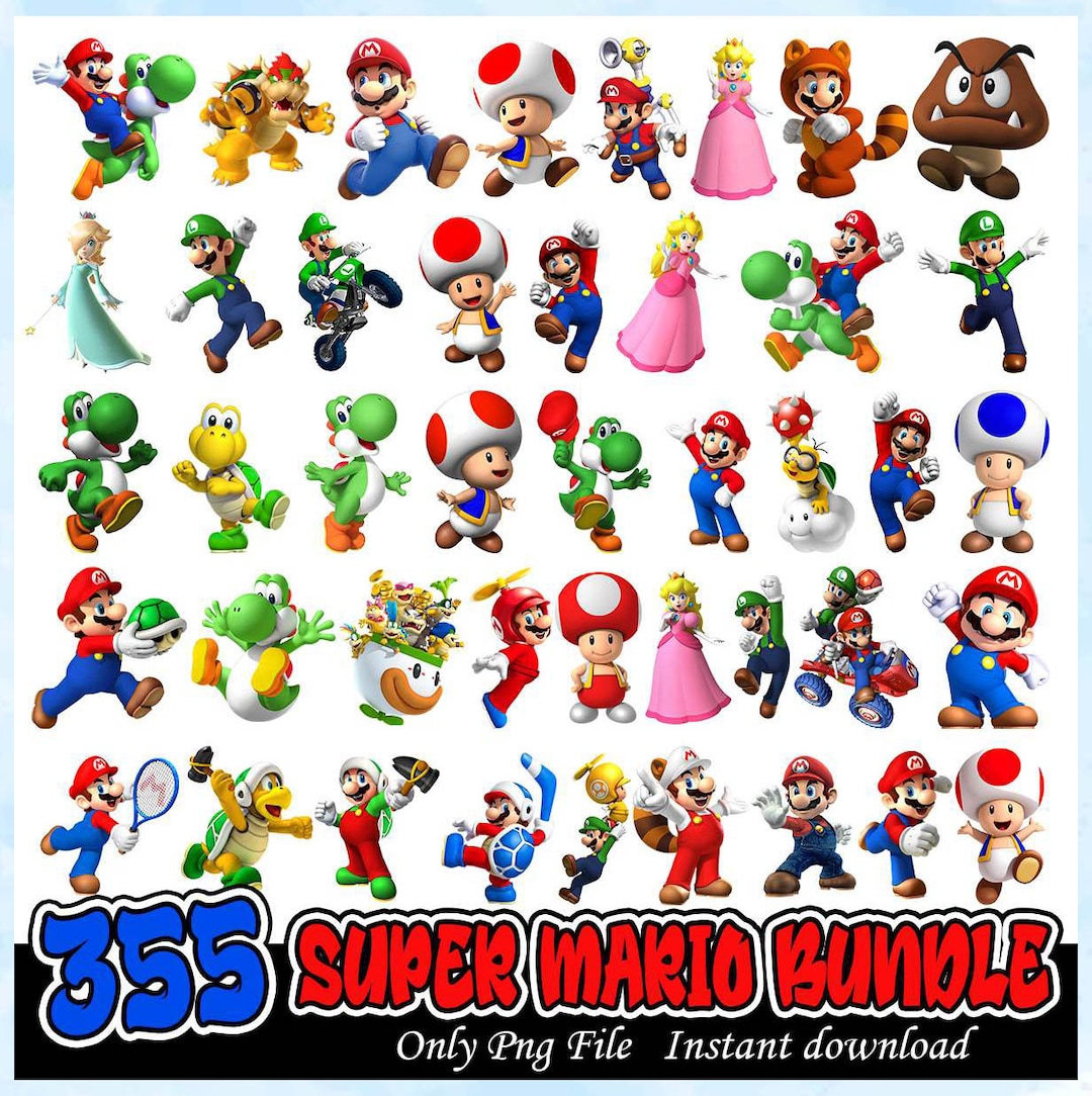 Super Mario PNG Bundle, Super Mario Bundle, Super Mario Transparent PNG ...
