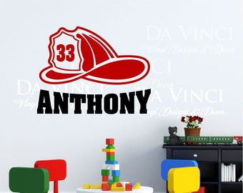 Firefighter Axes Helmet Personalized Custom Name Vinyl Decal | Etsy
