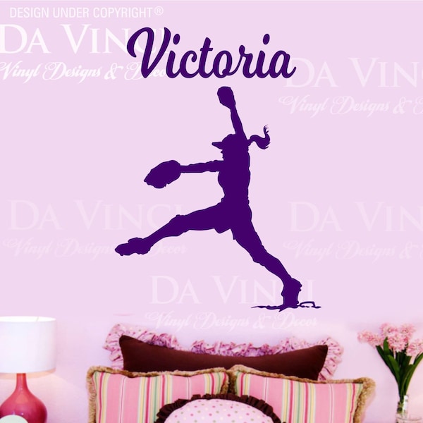 Softball Wall Decal - Etsy