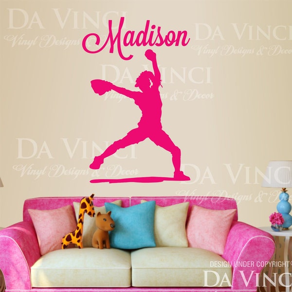 Softball Wall Decal - Etsy