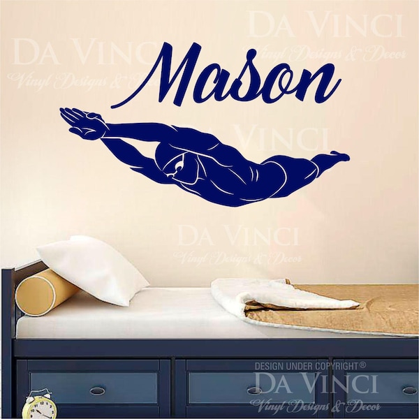Swimmer Decal - Etsy