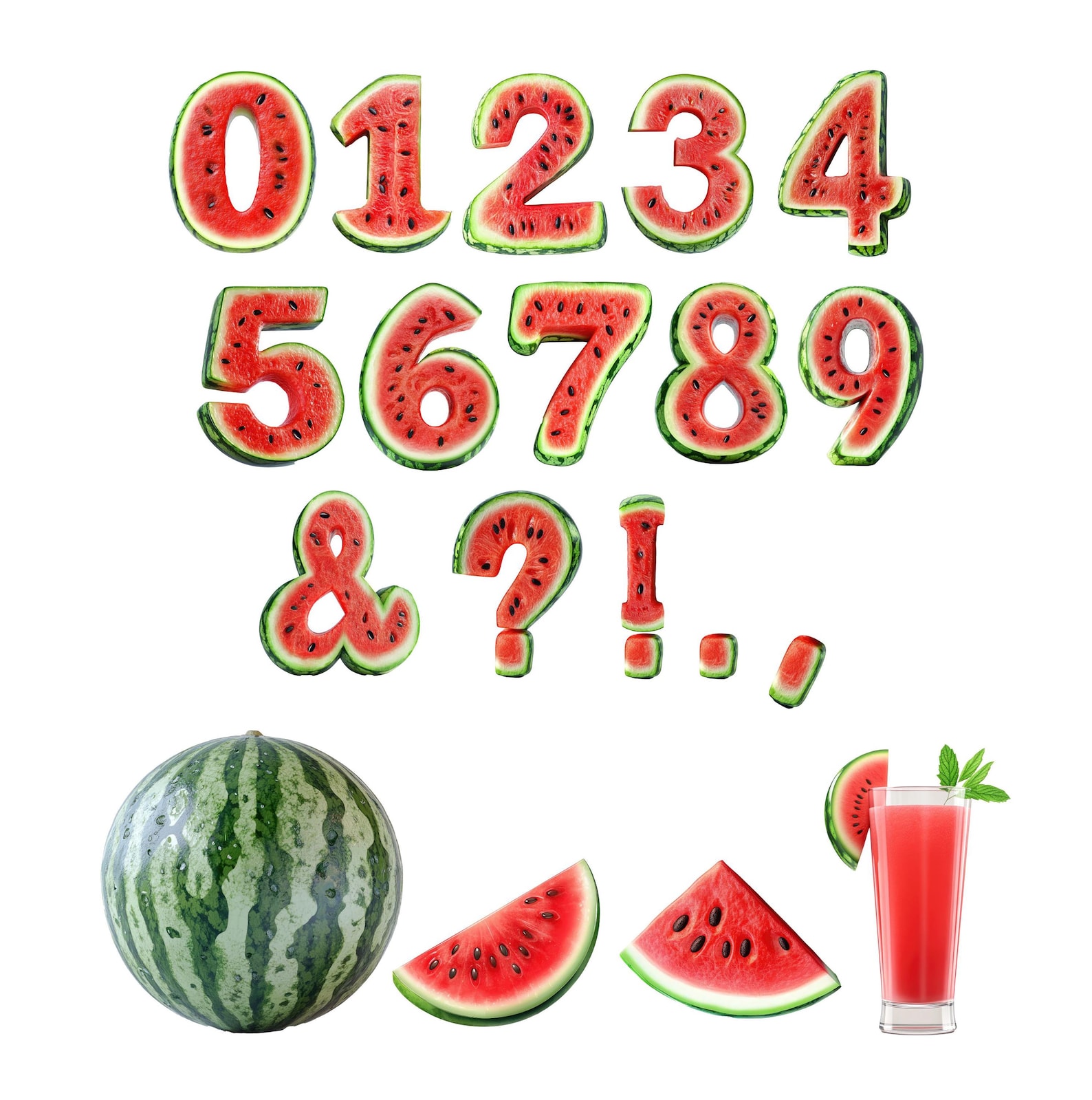 Watermelon Letters PNG, Watermelon Letters, Summer Letters, 3D ...