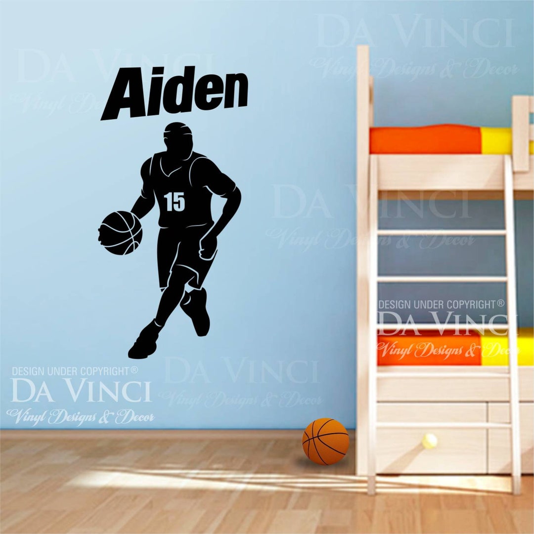 Basketball Player Dribbling Decal Custom Name Wall Personalized Vinyl ...