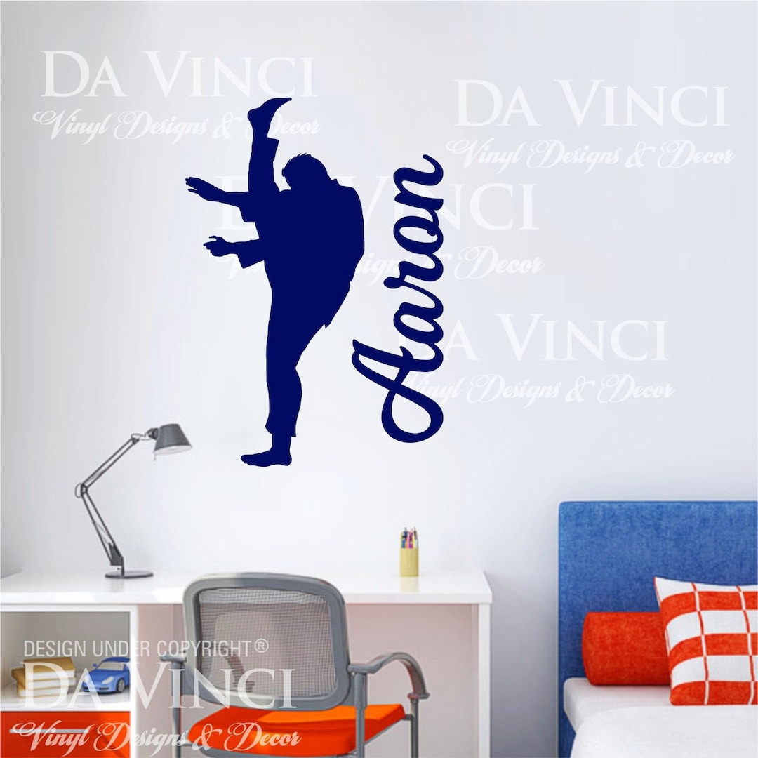 Kung Fu Martial Arts Decal Custom Name Wall Personalized Vinyl Sticker ...