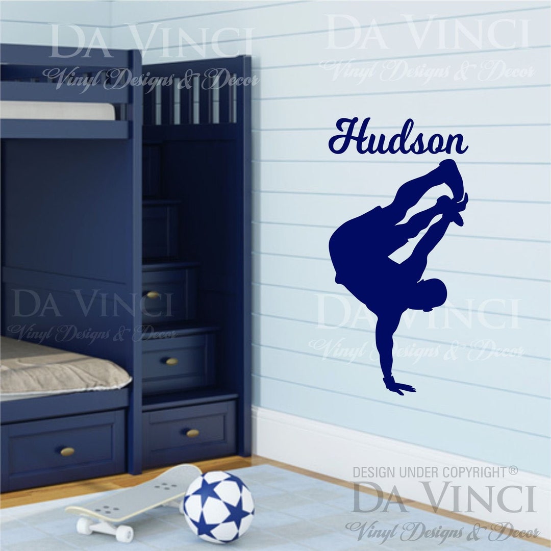 Hip Hop Dance Dancing Decal Custom Name Wall Personalized Vinyl Sticker ...