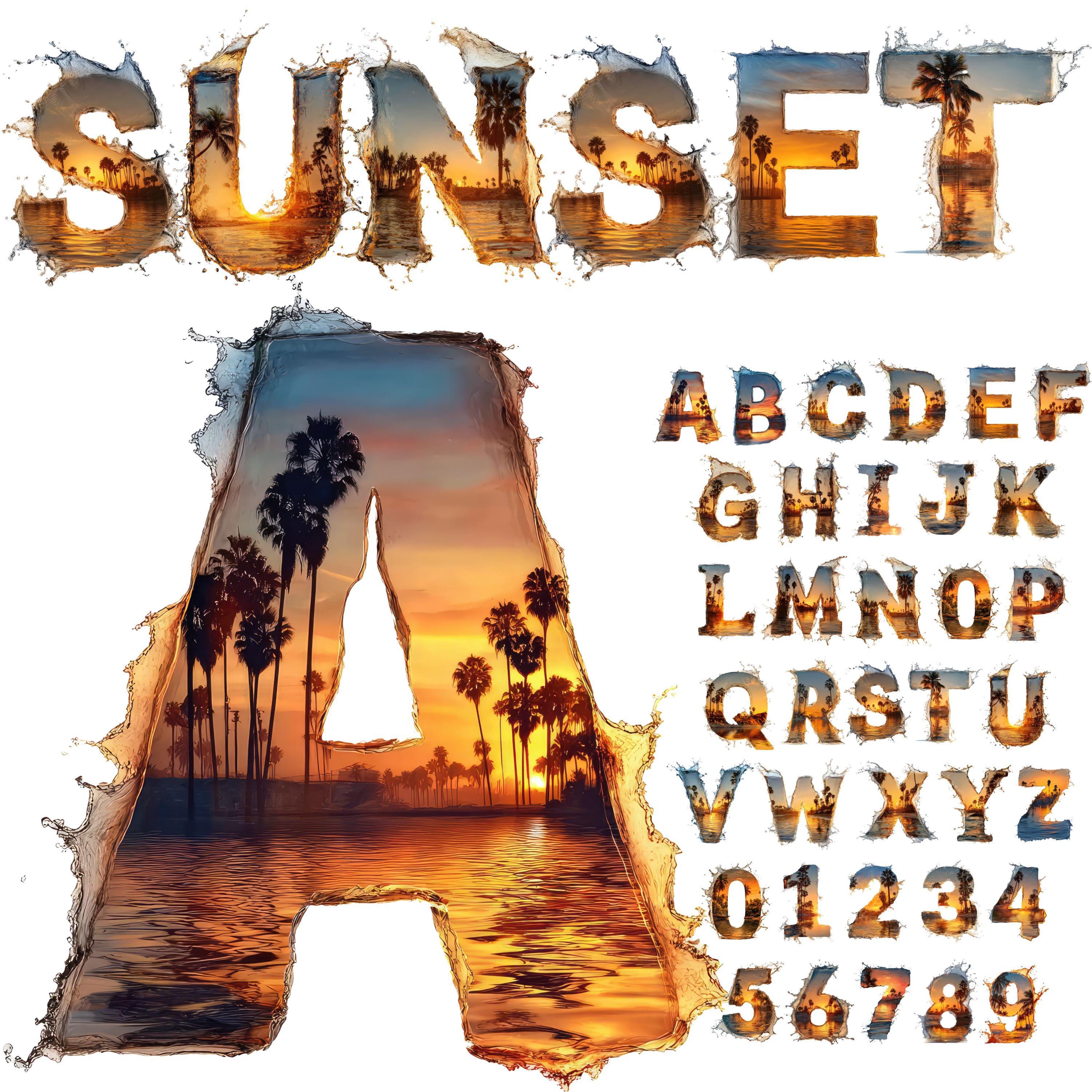 Summer Letters PNG, Sunset Beach Letters , Beach Alphabet, Summer Vibes ...
