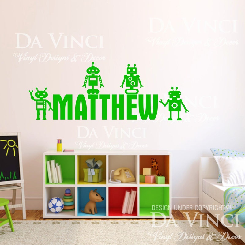 Robot Wall Decal - Etsy