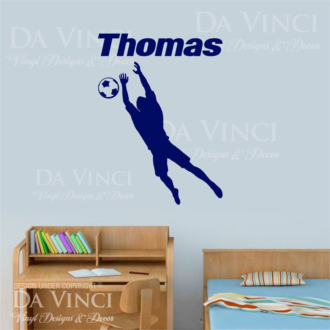 Soccer Goalkeeper Decal Custom Name Wall Room Personalized Vinyl ...