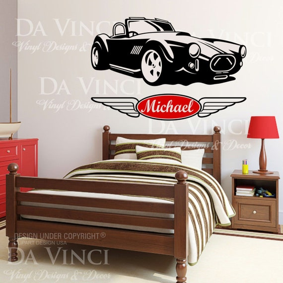 Car Classic Wheels Sport Racecar Custom Walls Room Name Vinyl | Etsy