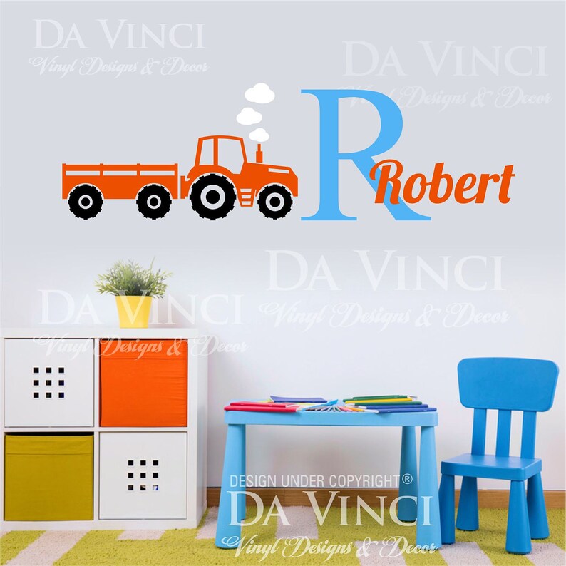 Custom Name Monogram Wall Decal Sticker Vinyl Farm Truck | Etsy