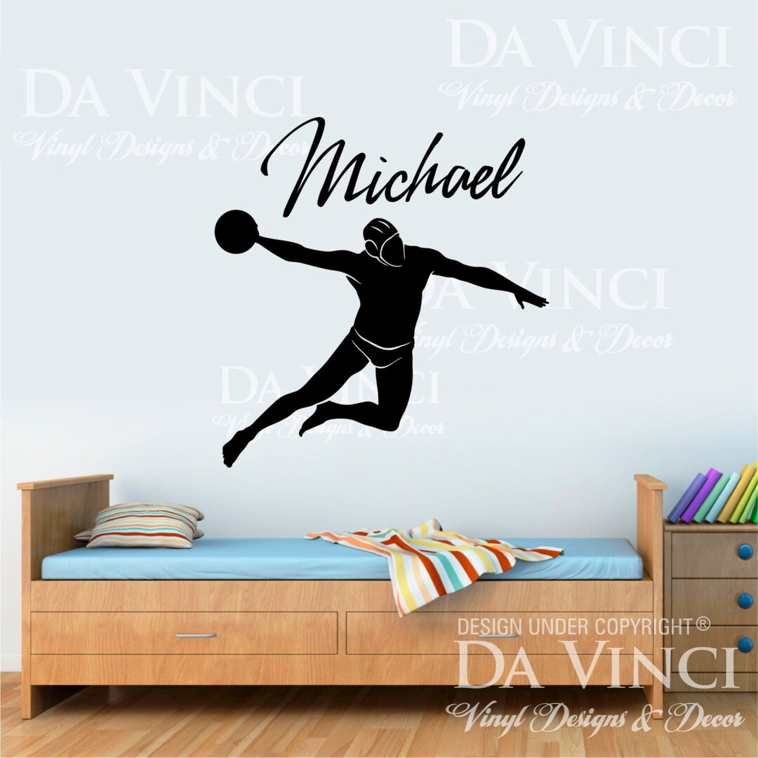 Water Polo Player Decal Custom Name Wall Personalized Vinyl Sticker ...