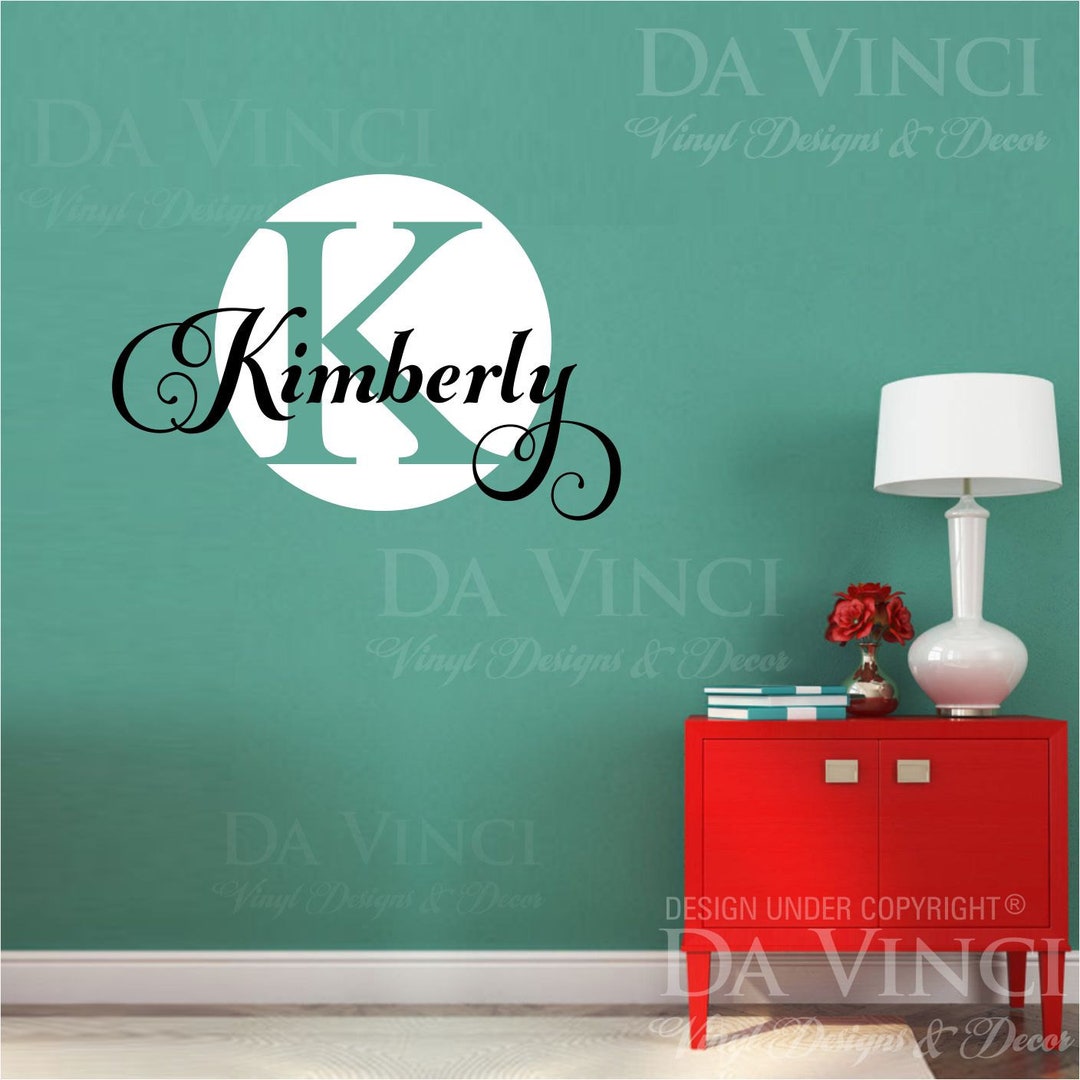 Custom Name Monogram Initial Letters Vinyl Wall Room Decal Sticker ...