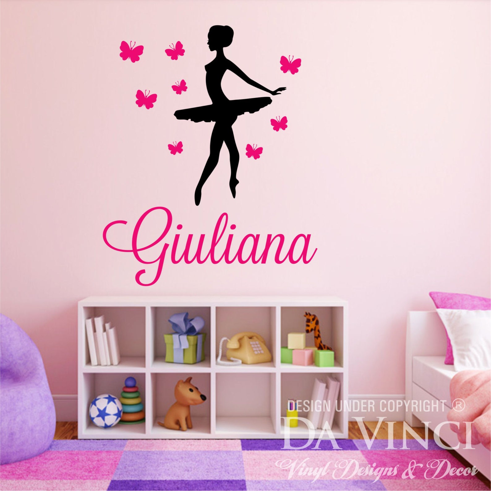 Ballet Ballerina Fairy Butterfly Personalized Custom Name Dancing Vinyl ...