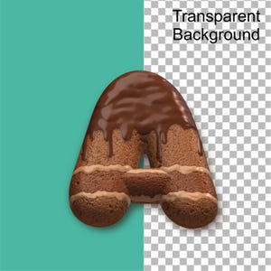 Chocolate Cookie Alphabet PNG, 3D Chocolate Cookie, Cookie Clipart ...